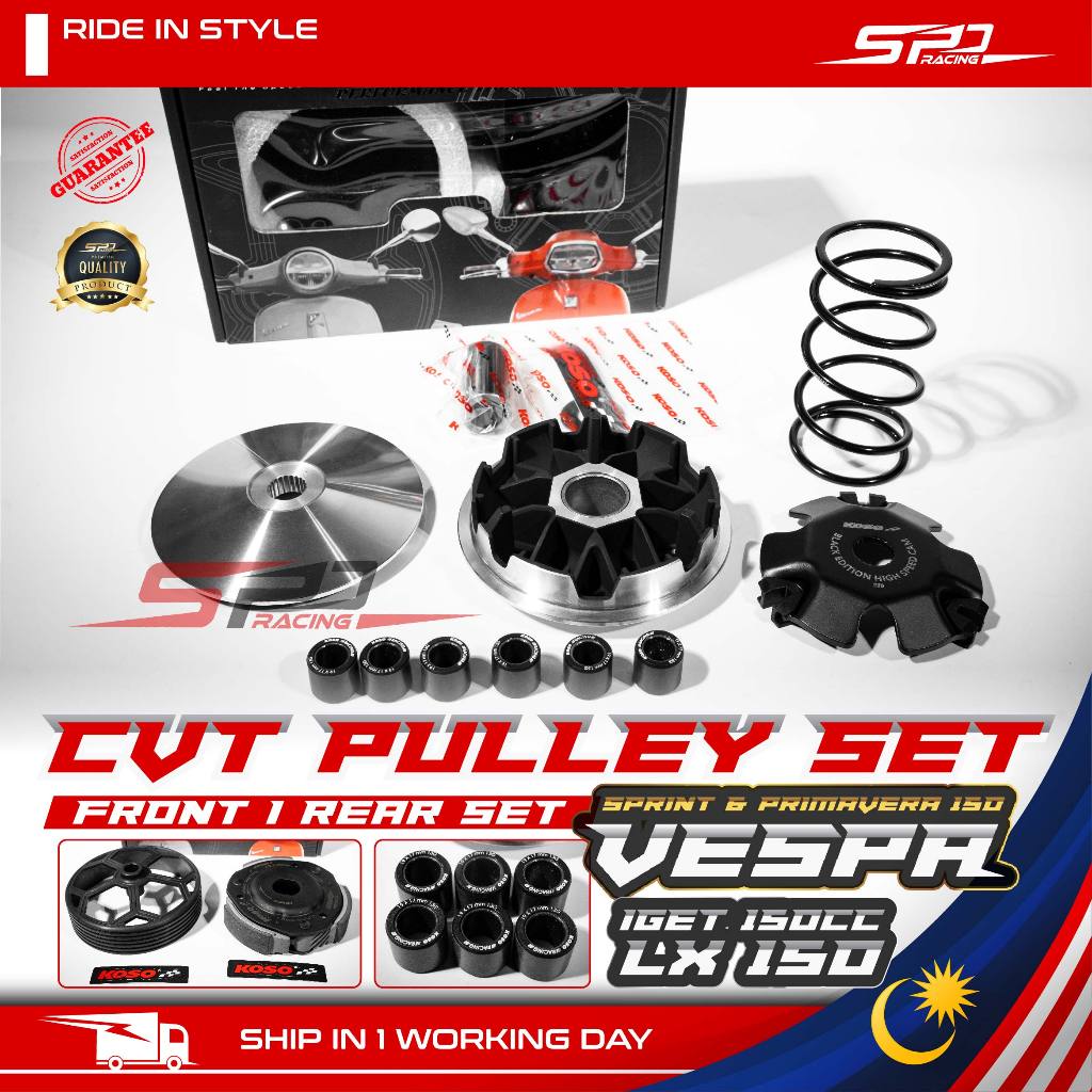 KOSO CVT Pulley Kit Transmission Power Kit Set & Housing Bell Clutch ...