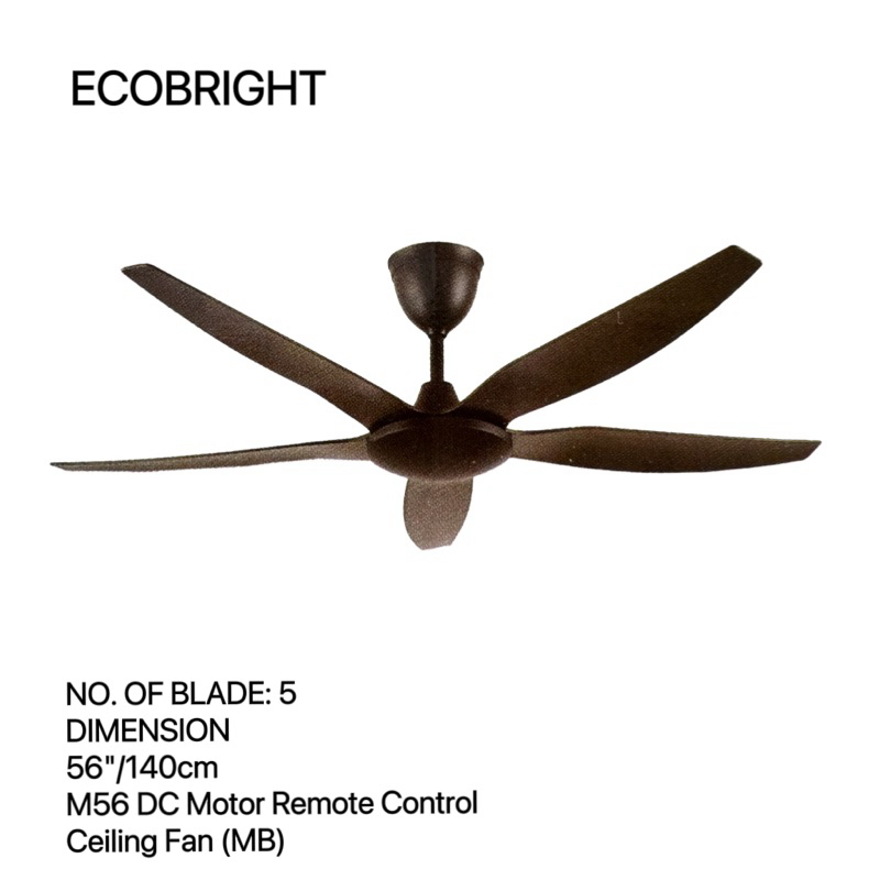 ECOBRIGHT M56 DC Motor Remote Control Ceiling Fan (MB) | Shopee Malaysia
