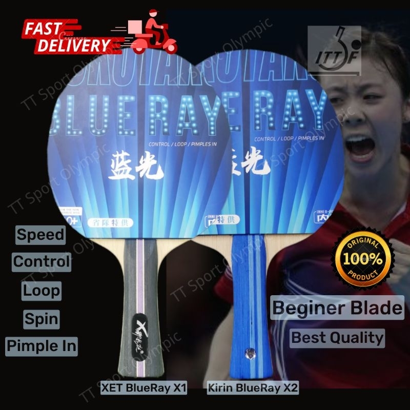 Kokutaku Kirin BlueRay X1 X2 Beginer Bat Racket Table Tennis Original ...