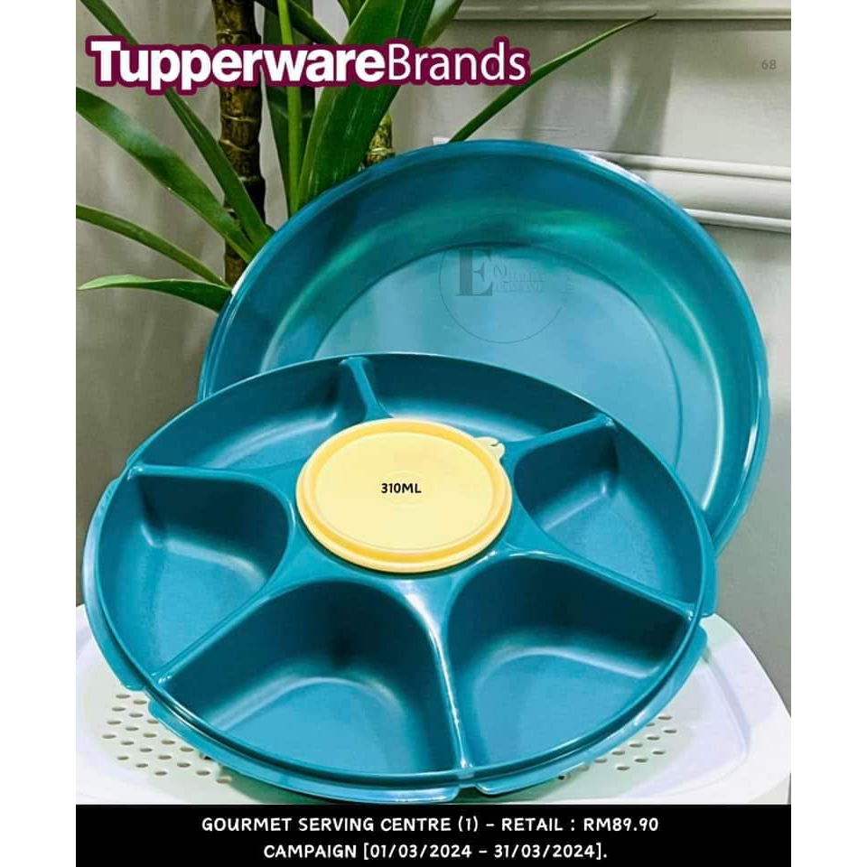 3 Jenis X Tupperware SERVING CENTER PURPLE X 1/ Royale Blue Serving ...
