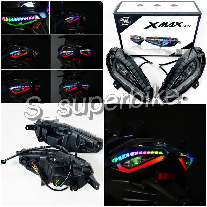 XMAX V1 V2 Tail Light Rear Lamp with Flowing Turn Signal Indicator for ...