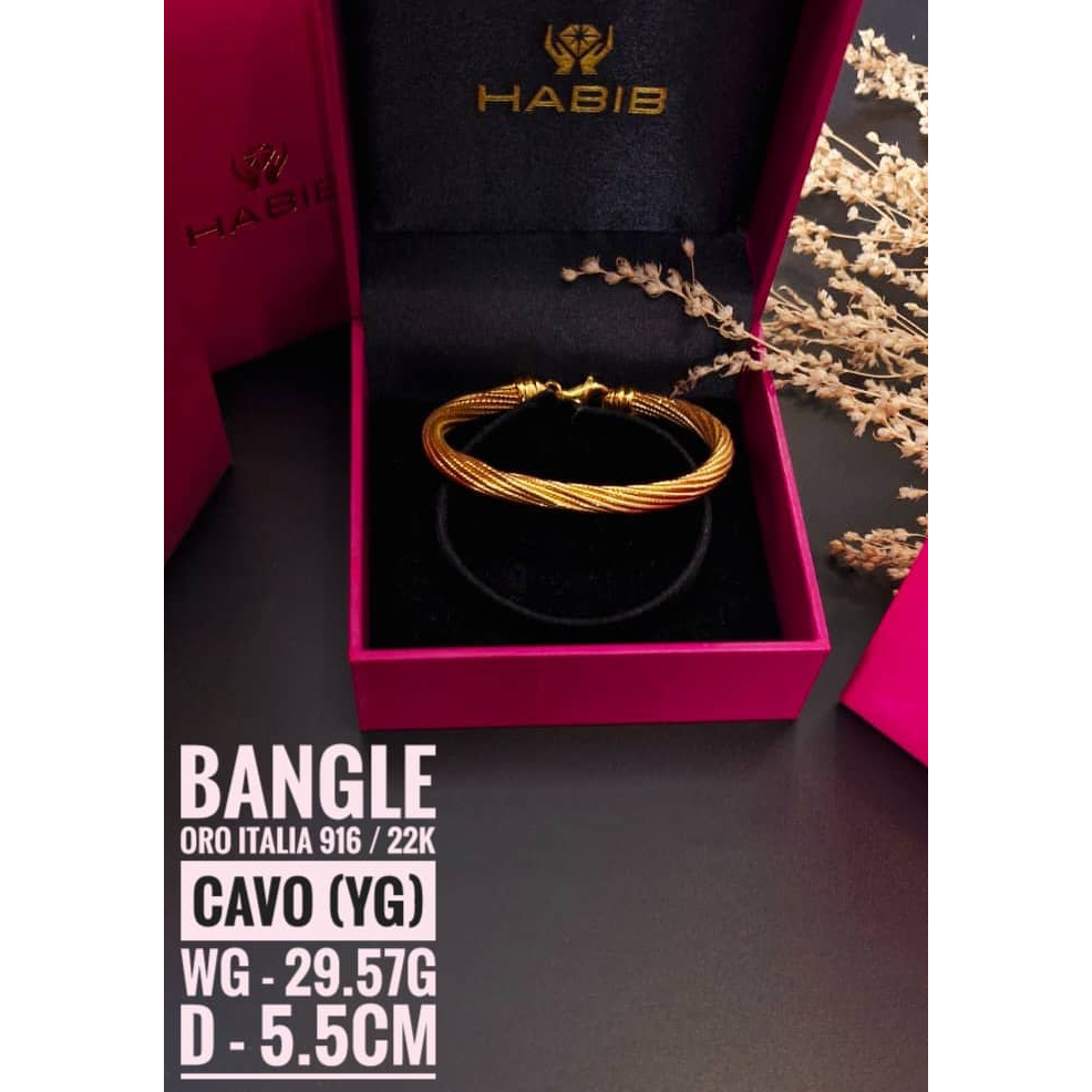 [FREEGIFT] BANGLE ORO ITALIA CAVO (YG) GOLD 916/22K 29.57G | Shopee Malaysia