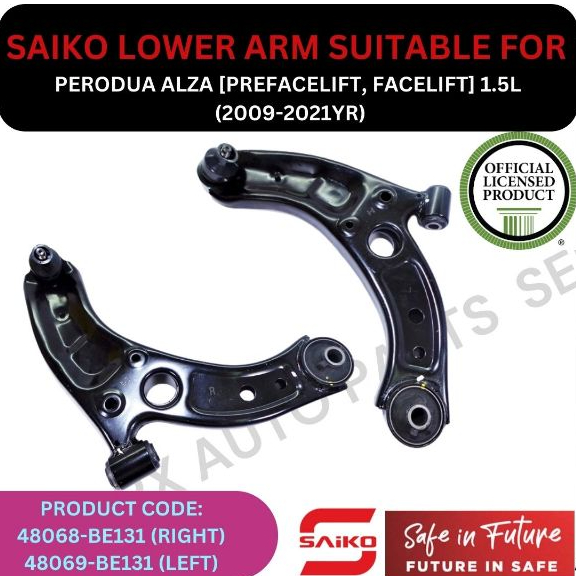 SAIKO GENUINE LOWER ARM (FRONT) FOR PERODUA ALZA [PREFACELIFT, FACELIFT ...