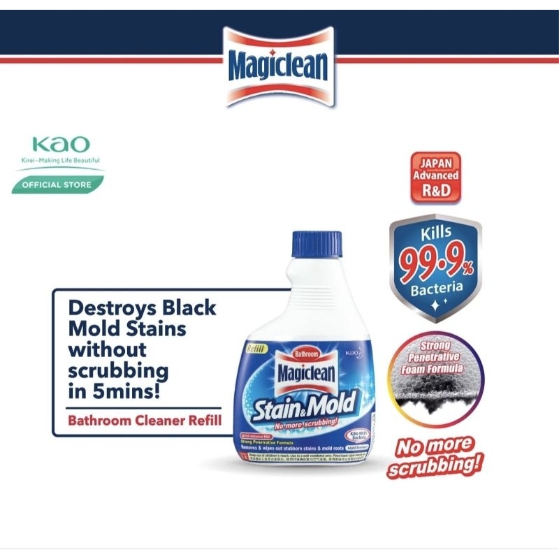 Magiclean Bathroom & Toilet Stain and Mold Cleaners Refill (400ml ...