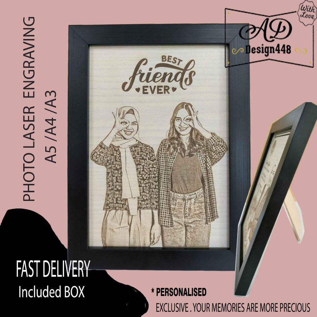 Engraved wooden picture frame (Custome Made) | Shopee Malaysia