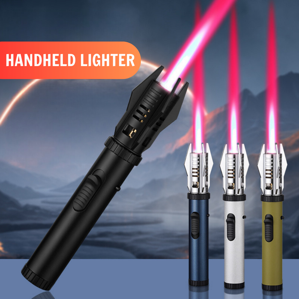 Handheld Lighter Windproof Lighter super strong beam refillable Camping ...