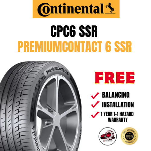 CONTINENTAL PREMIUM CONTACT 6* SSR (RUNFLAT) (CONTI CPC6* SSR) | Shopee ...