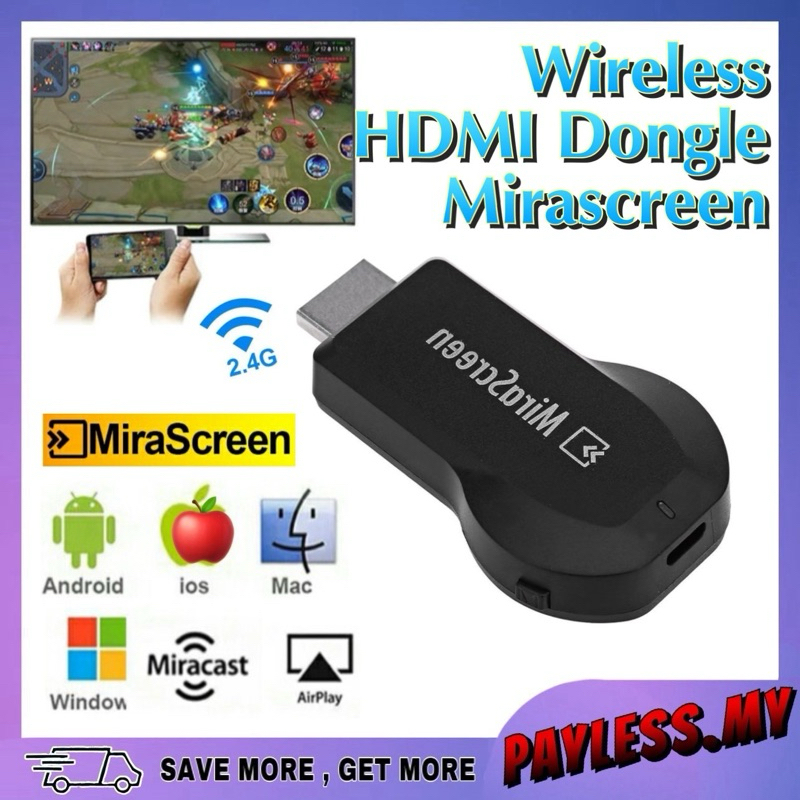 Wireless HDMI Dongle MiraScreen TV Display Dongle Receiver 1080P For ...