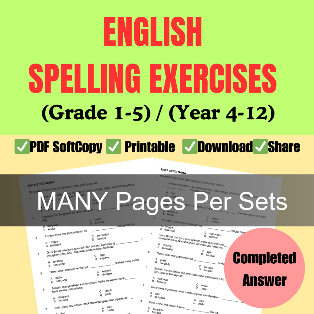English Spelling Exercises Pdf – Spelling Worksheets Printable – YDFQN