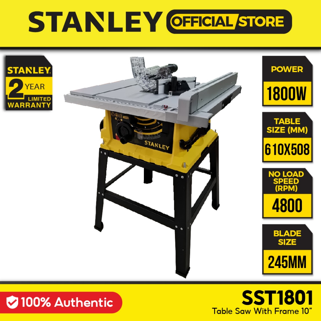 STANLEY Table Saw With Frame (10"/1800W) SST1801 | Shopee Malaysia