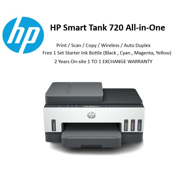 HP Smart Tank 720 All-in-One Printer (Print, Scan, Copy, Auto Duplex ...