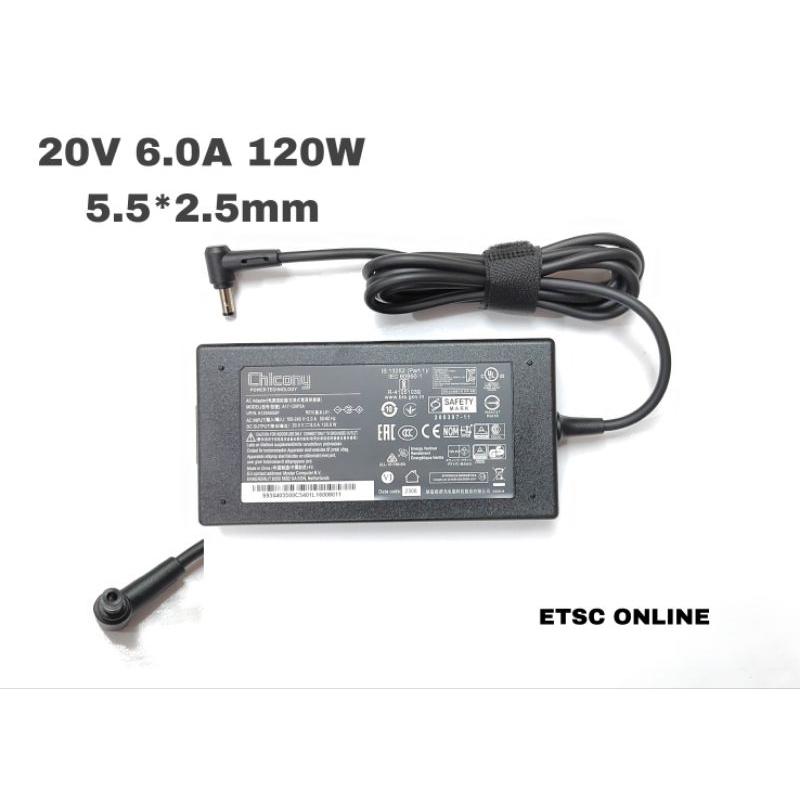New Charger Adapter Chicony 20V 6A 120W 5.5*2.5mm A17-120P2A | Shopee Malaysia