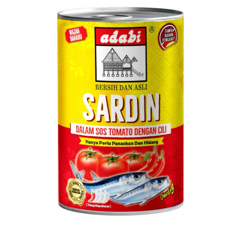 ADABI SARDIN DALAM SOS TOMOTA DENGAN CILI 425g | Shopee Malaysia