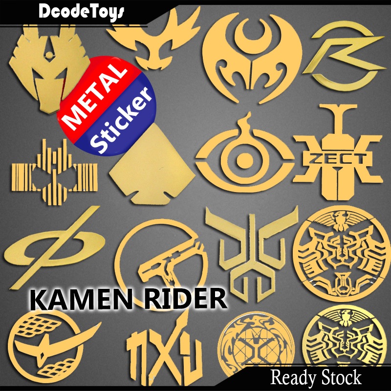 Gold Metal Sticker Kamen Rider Logo Icon - 000 Agito Blade Build Decade ...