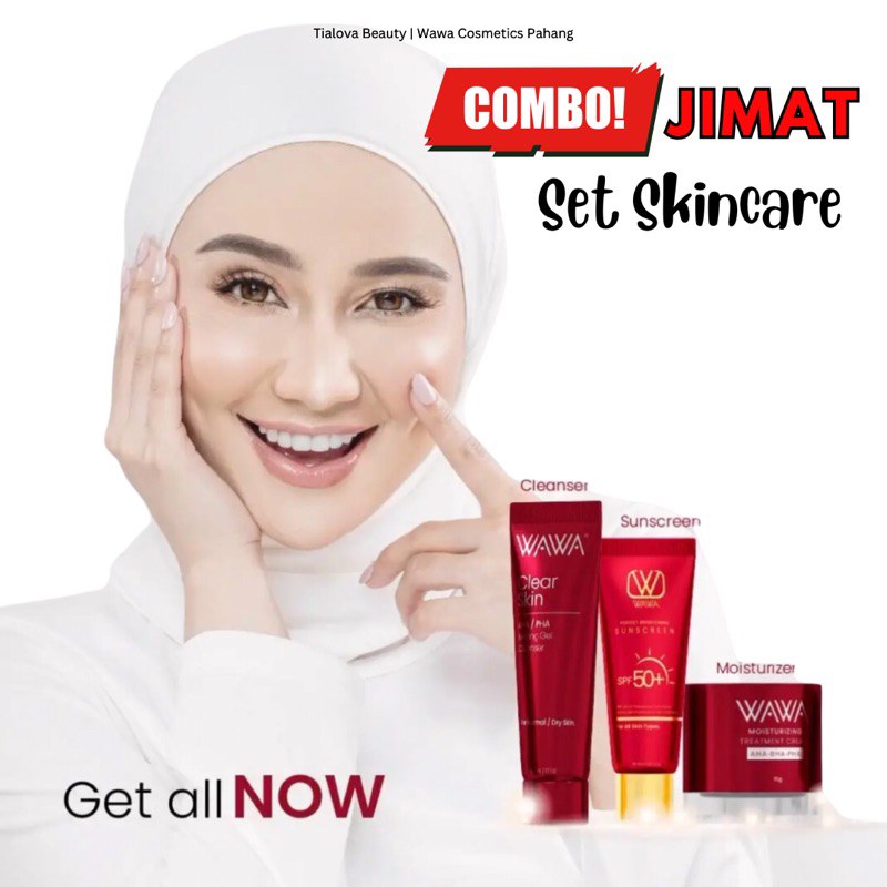SET SKINCARE WAWA COSMETICS | MOISTURIZER, CLEANSER & SUNSCREEN WAWA ...