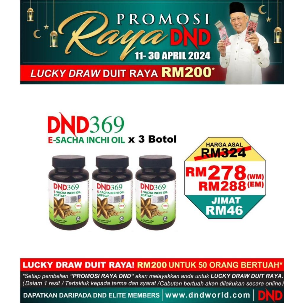 [PROMOSI RAYA] DND 369 & SACHA INCHI OIL - BUNDLE PACKAGE | Shopee Malaysia