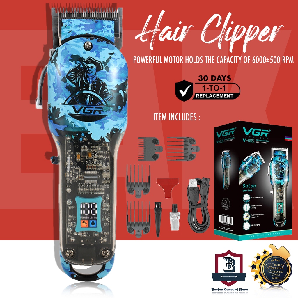 VGR V-685 New Powerful Barber Hair Cutting Machine USB Electric Hair Trimmer Cordless ...