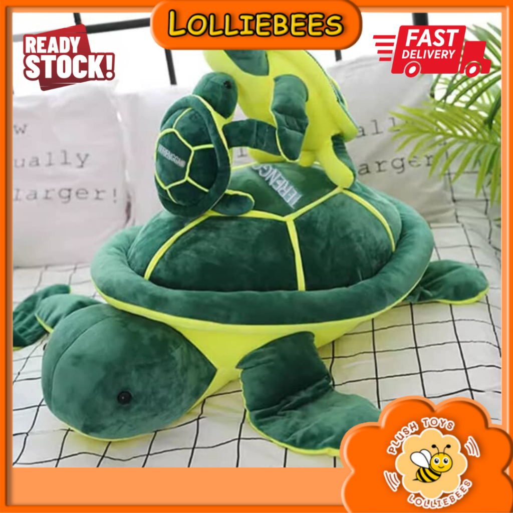 Cute Plushie Turtle Velvet Pluse Toy Patung Comel Kura Kura Penyu Baldu ...
