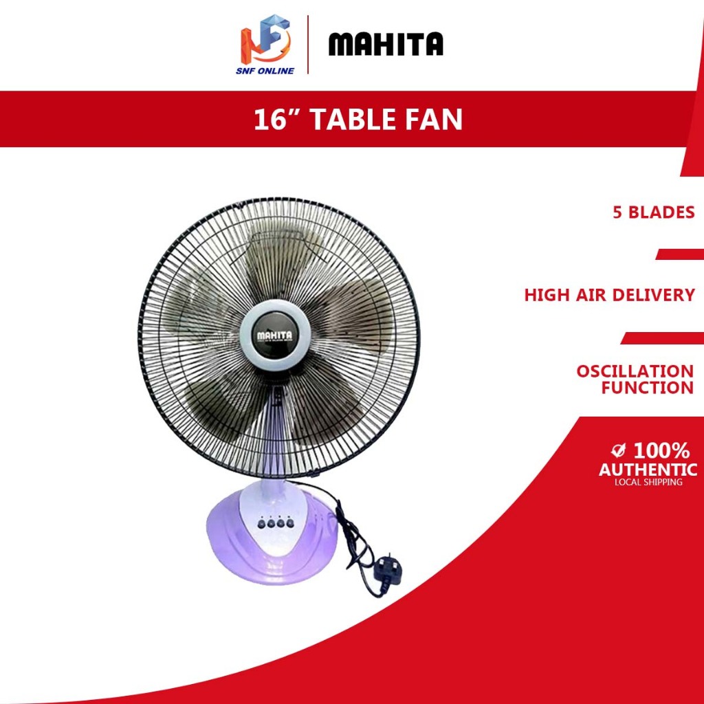 Mahita Table Fan (16") 5 Blade TF16(B) | Shopee Malaysia
