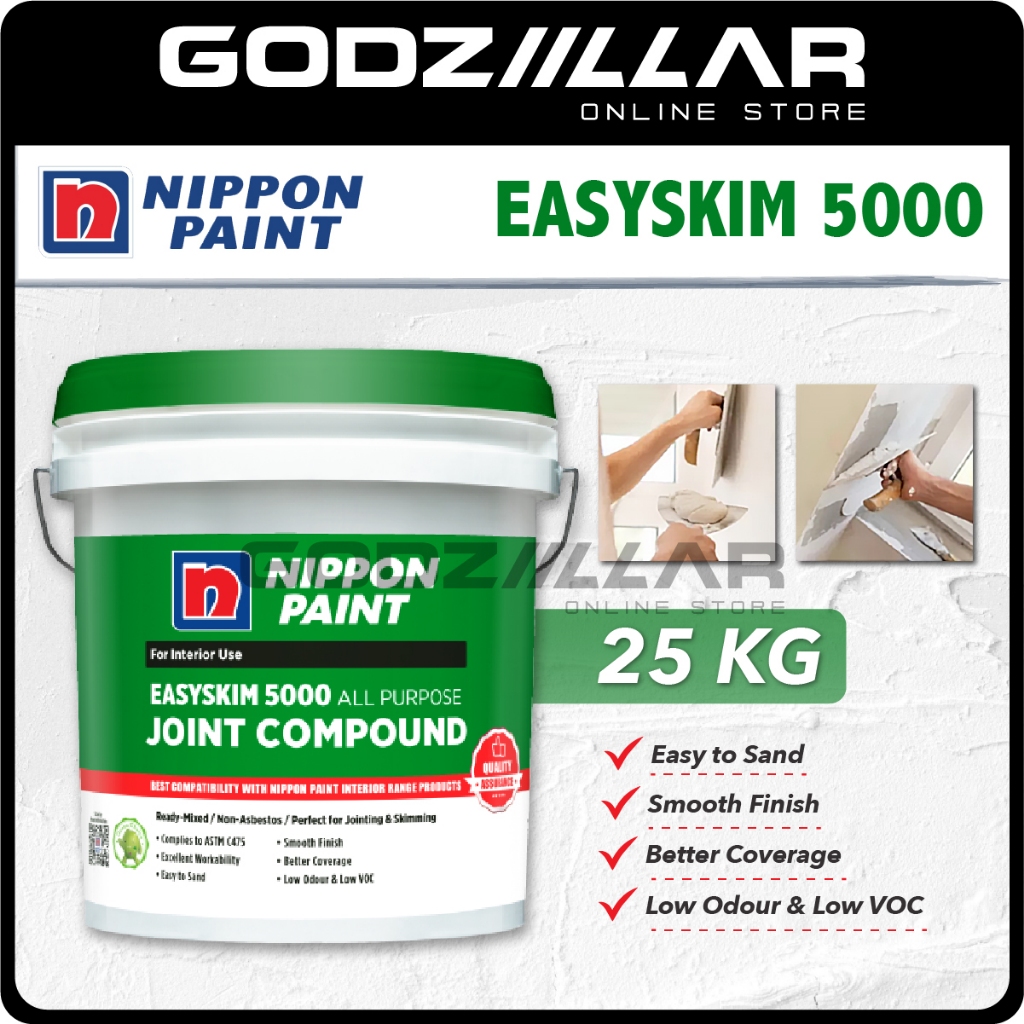 25KG Nippon Paint Easyskim 5000 Joint Compound | All Purpose | Wall ...
