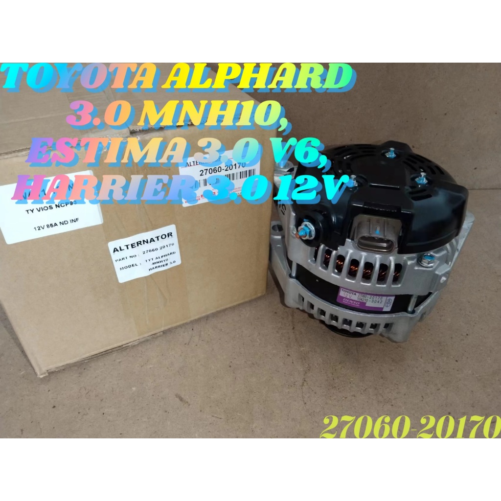 ALTERNATOR TOYOTA ALPHARD 3.0 MNH10, ESTIMA 3.0 V6, HARRIER 3.0 12V ...