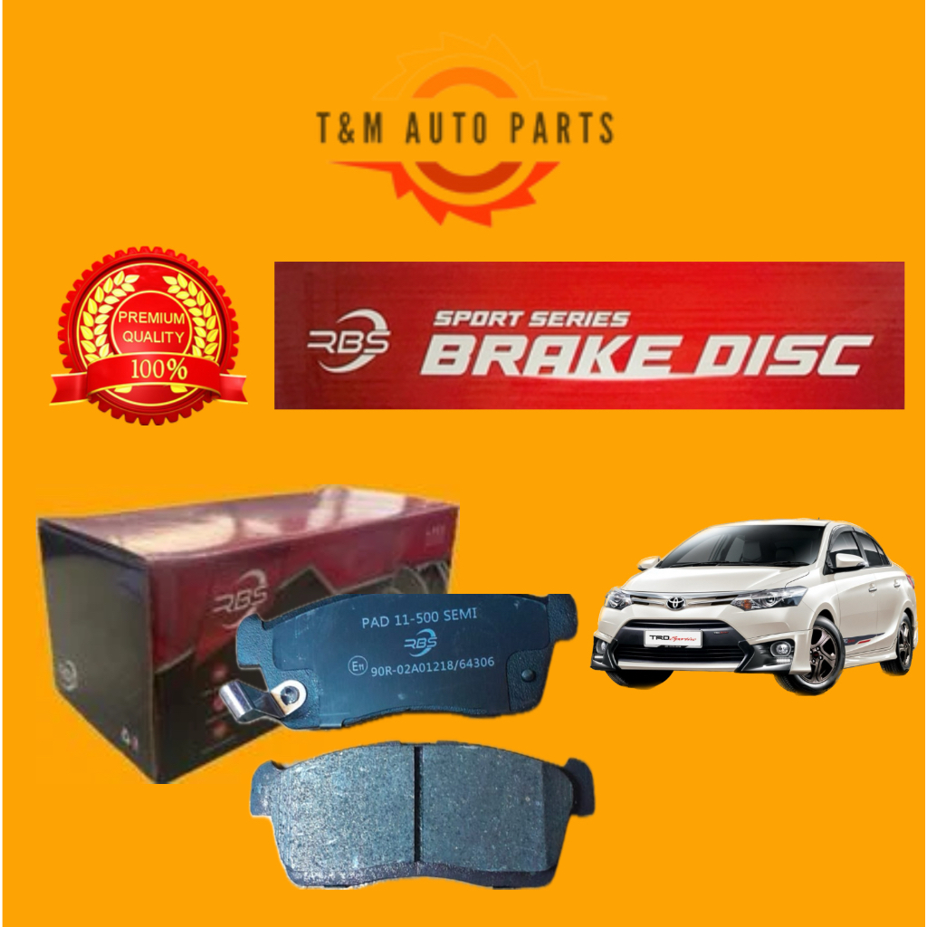 RBS FRONT BRAKE PAD TOYOTA VIOS NCP150 NCP93 NCP91 G/S/TRD SPEC ...