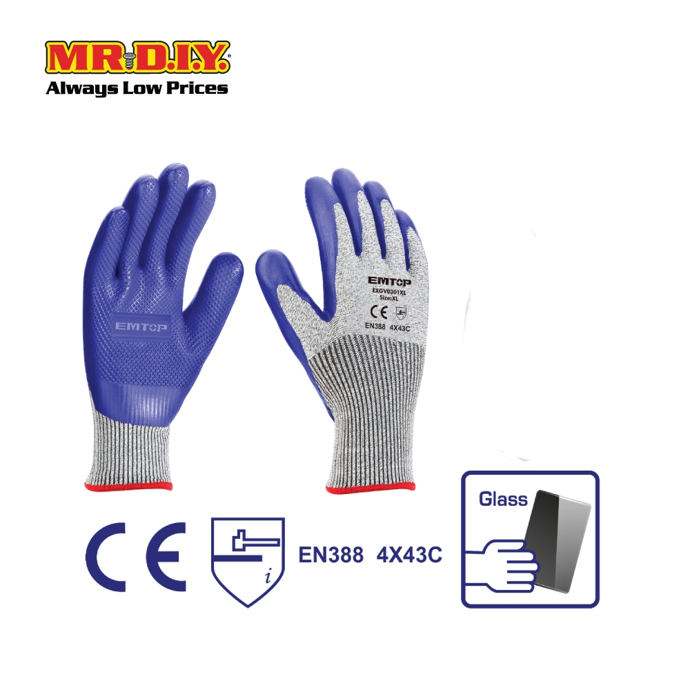 EMTOP Cut-Resistant Gloves EXGV0301XL | Shopee Malaysia