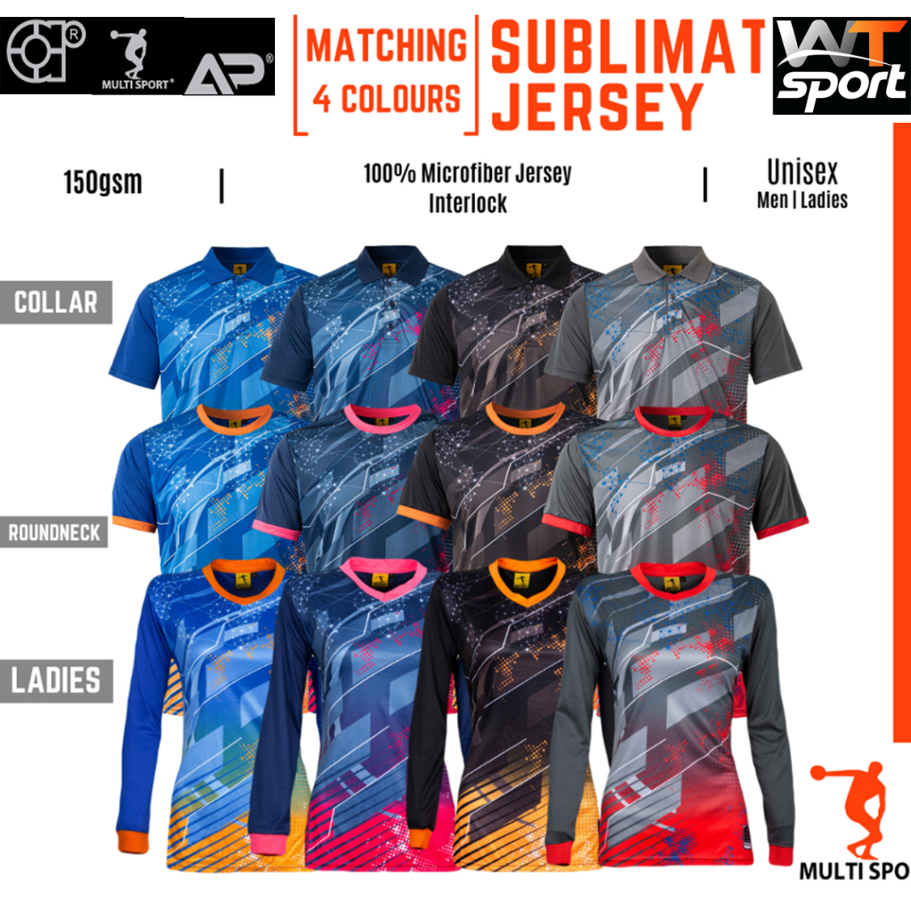 MULTISPORT Unisex Men Ladies Quick Dry Sublimation Jersey Matching ...