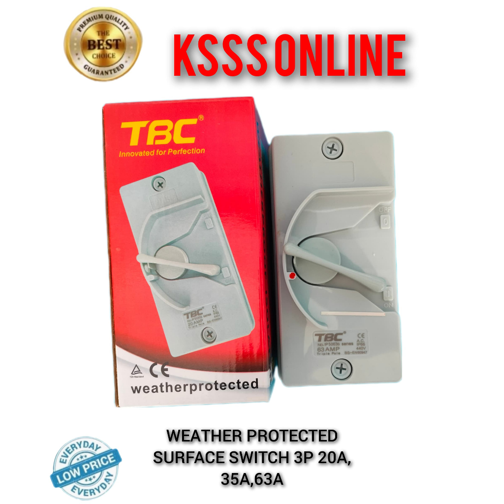 TBC 20A 35A 63A 3P WEATHERPROOF ISOLATOR | Shopee Malaysia