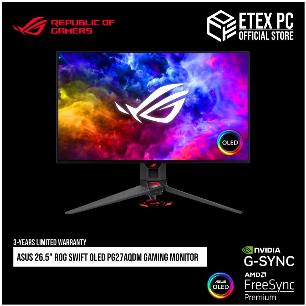 ASUS 26.5" ROG Swift OLED PG27AQDM Gaming Monitor - OLED Panel / 240 Hz ...