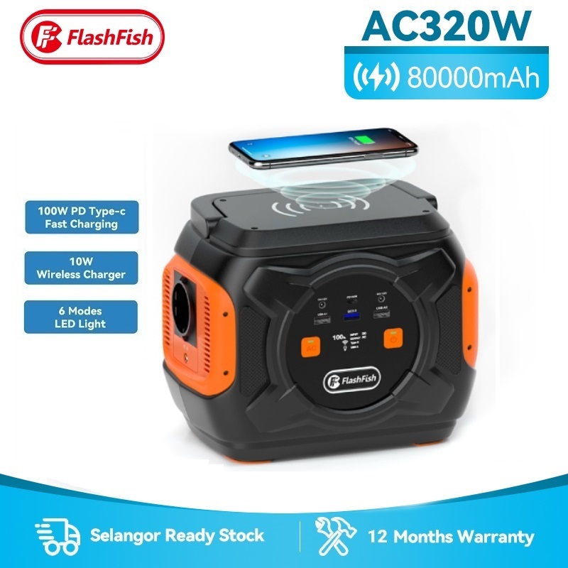 Flashfish A301 Portable Power Station Pure Sine Wave Camping Solar ...
