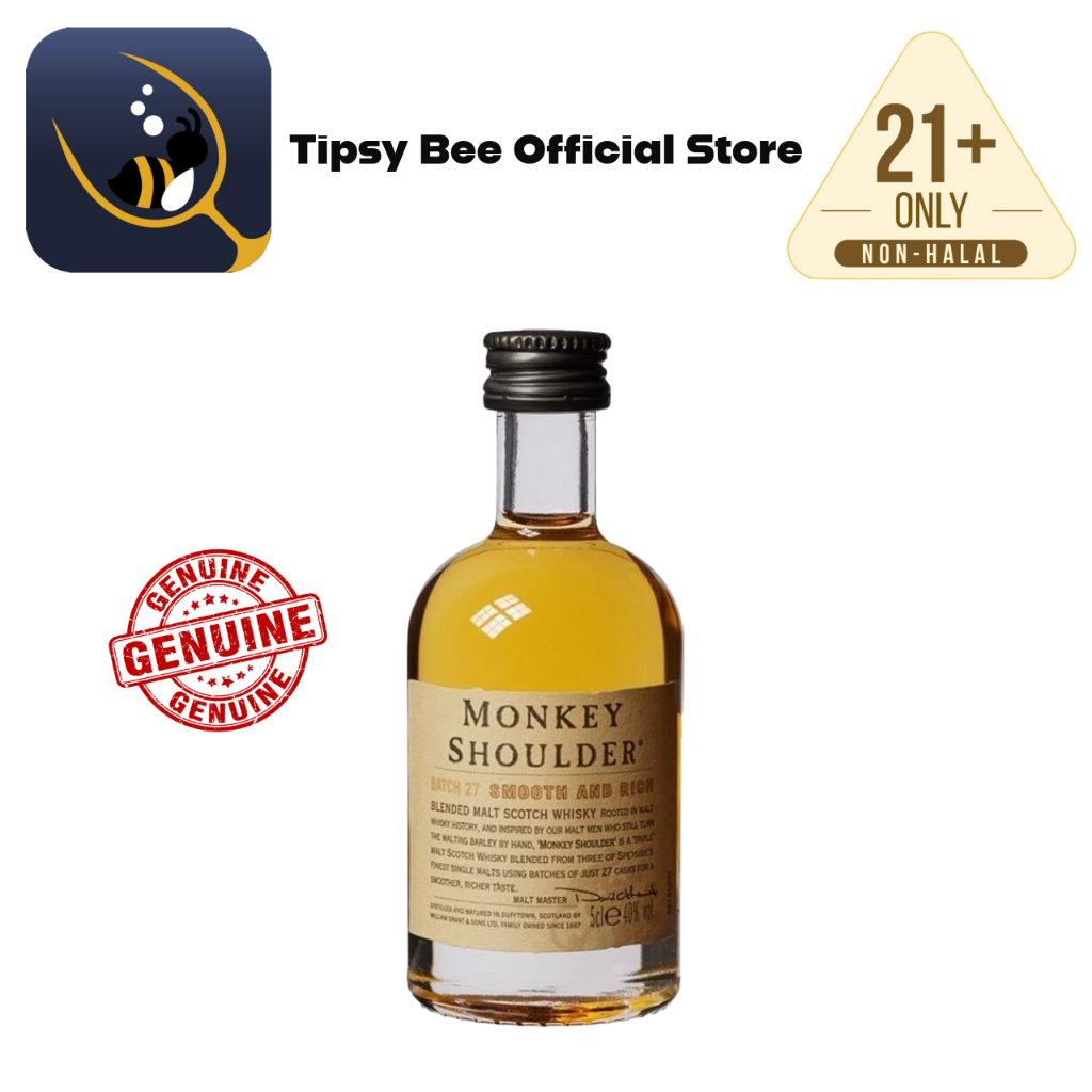 Monkey Shoulder Whiskey Miniature in Glass Bottle [5cl, 40%] | Shopee ...