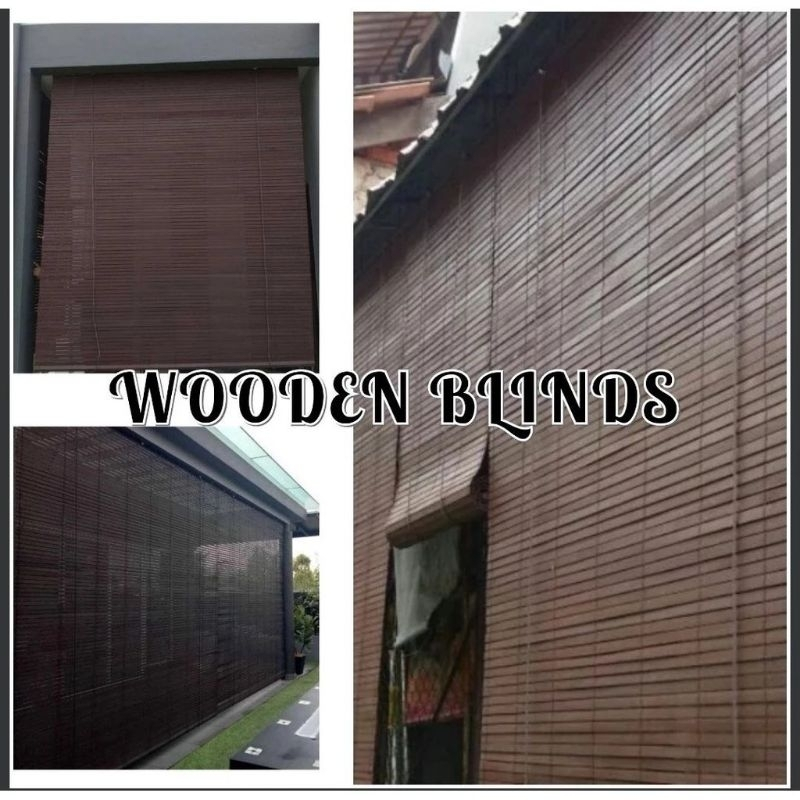 TOP RATED Wooden Blinds Outdoor (Bidai Kayu) Kayu meranti Tahan Panas ...