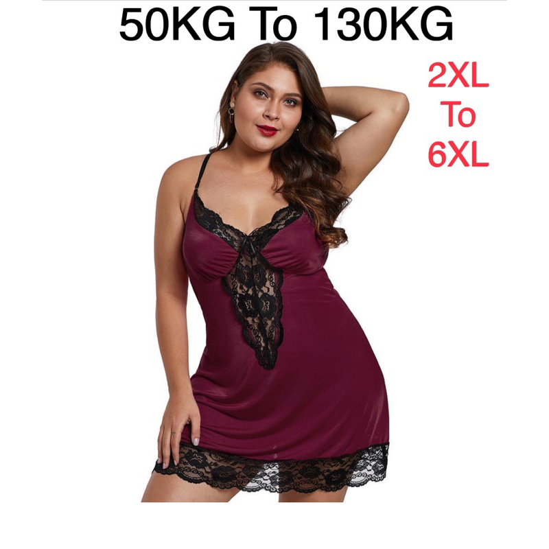 Plus Size Sexynightwear 2XL To 6XL 50KG To 130KG Baju Tidur Seksi Upsize Sch 121 | Shopee Malaysia