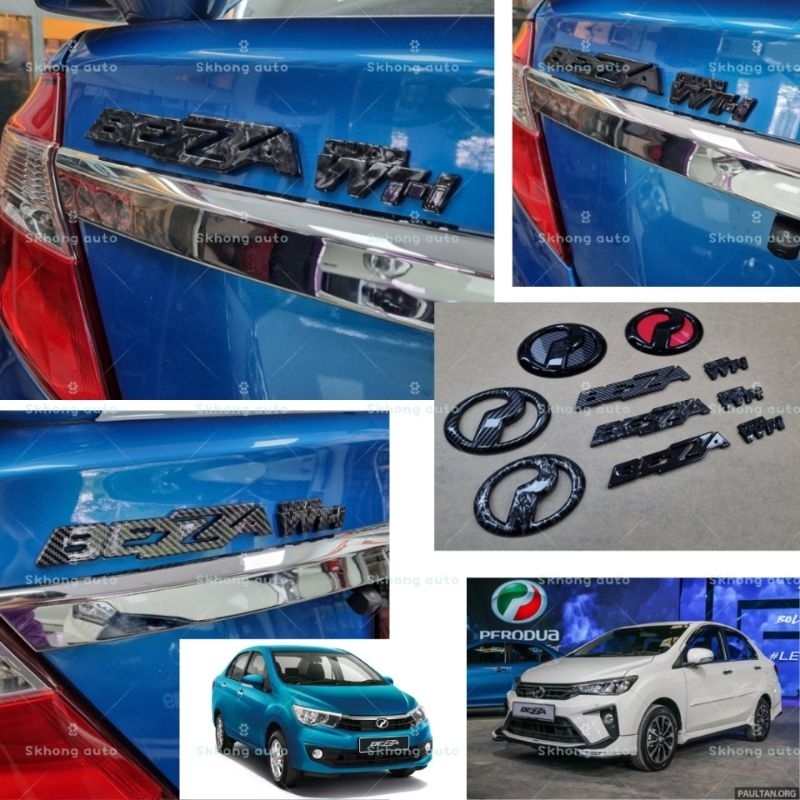 perodua bezza 2016-2025 car logo emblem vvti x av logo pnp red forged ...