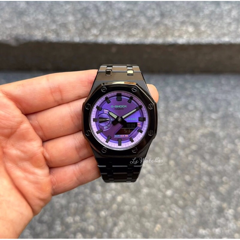 Casio G-shock GA-2100 Mod CasiOak G-shock Black Panther black purple ...