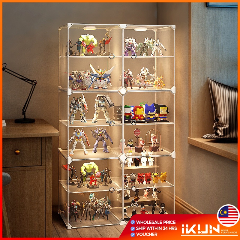 IKun Transparent Display Storage Cabinet Dust Proof Showcase Home Hand ...