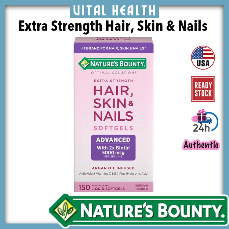 Nature's Bounty Advanced Extra Strength Hair, Skin & Nails, Argan ...