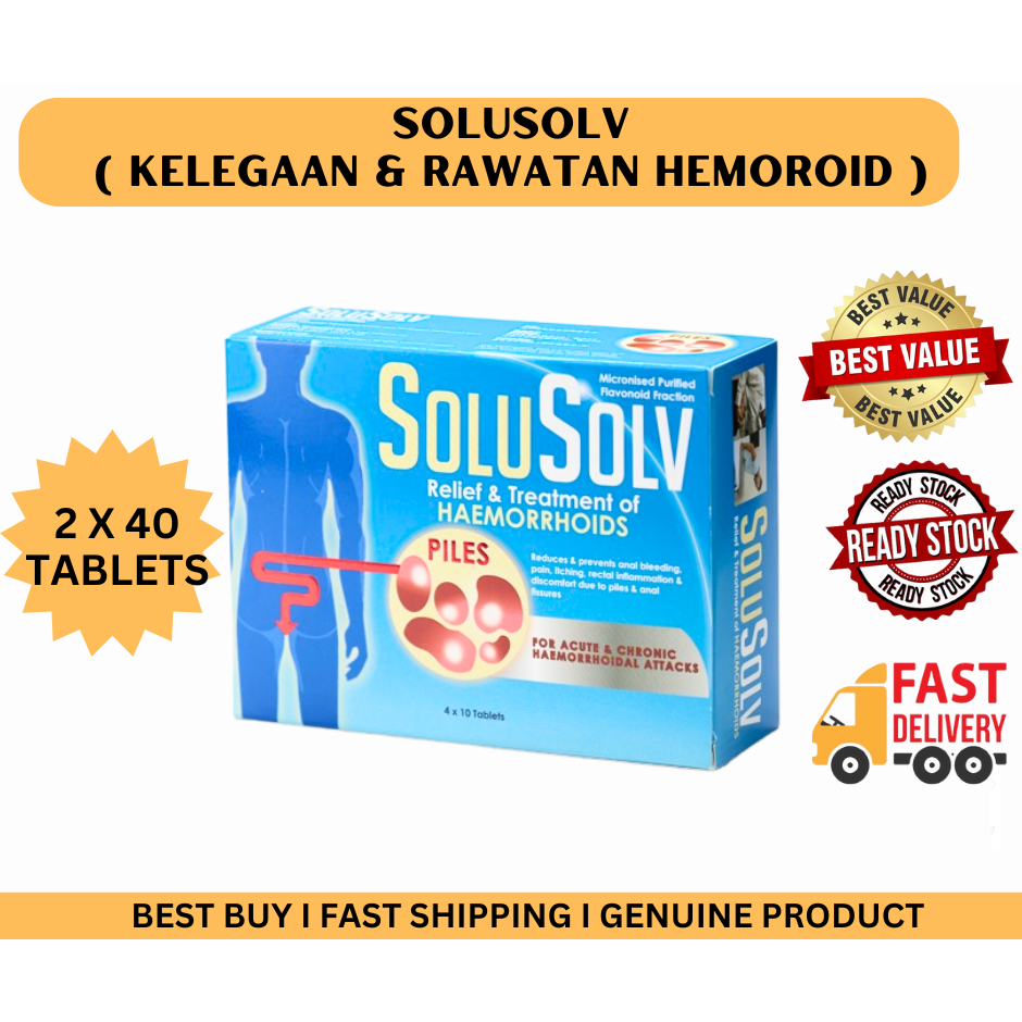 LIVE-WELL SOLUSOLV ~ RELIEF & TREATMENT OF HAEMORRHOID ( 2 X 40 TABLETS ...