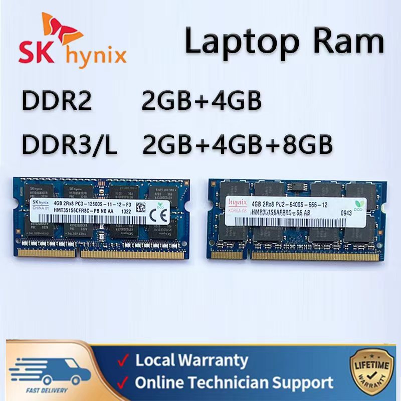 SKhynix 2GB 4GB 8GB DDR2 DDR3 DDR3L Ram Laptop computer Memory 667 800 1066 1333 1600 MHz ...