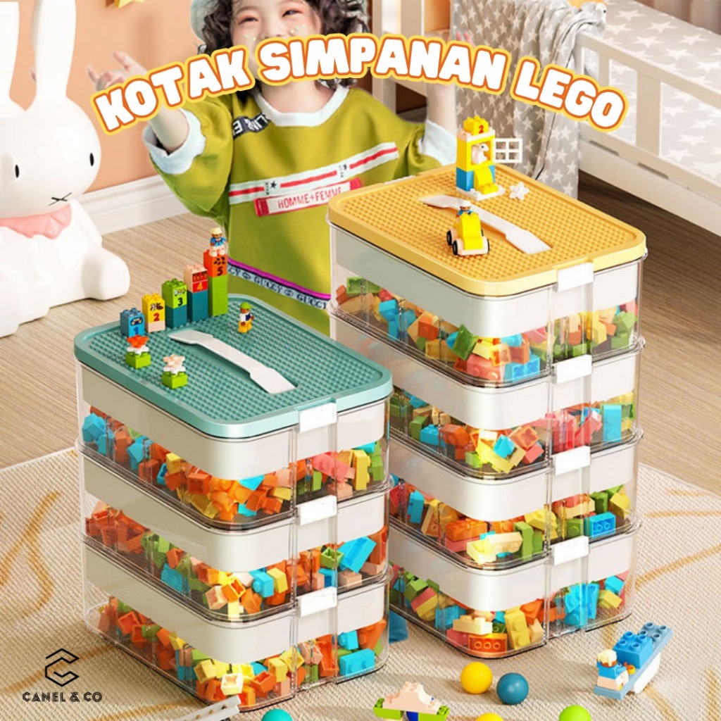 2024 Storage box 3 Levels Organizer Box Blocks Barang Dapur Kids toy ...