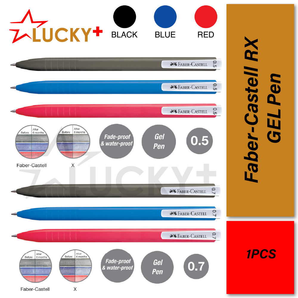 (100% Original)Faber-Castell RX Gel Pen 0.5mm/ 0.7mm (1'pcs) | Black ...
