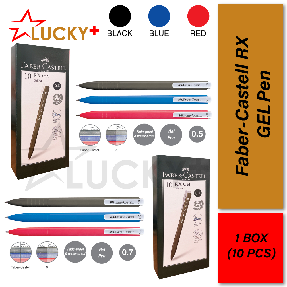 (100% Original) Faber-Castell RX Gel Pen 0.5mm / 0.7mm (10pcs/Box ...