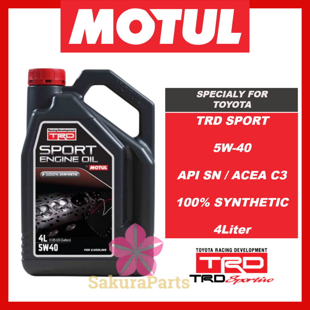 MOTUL TRD SPORT 5W40 Fully Synthetic Engine Oil 4L - Specialy for ...