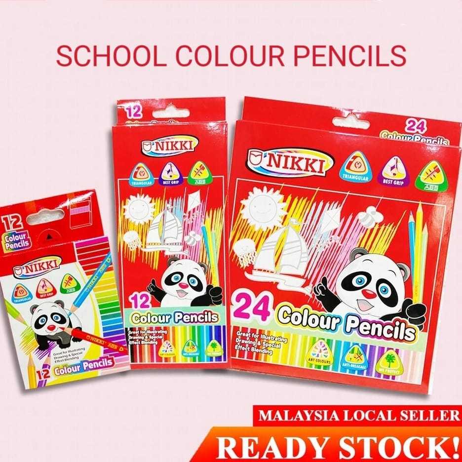 NIKKI TRIANGLE COLOUR PENCIL 12/24 / ART COLOR PENCIL / WARNA PENSIL ...