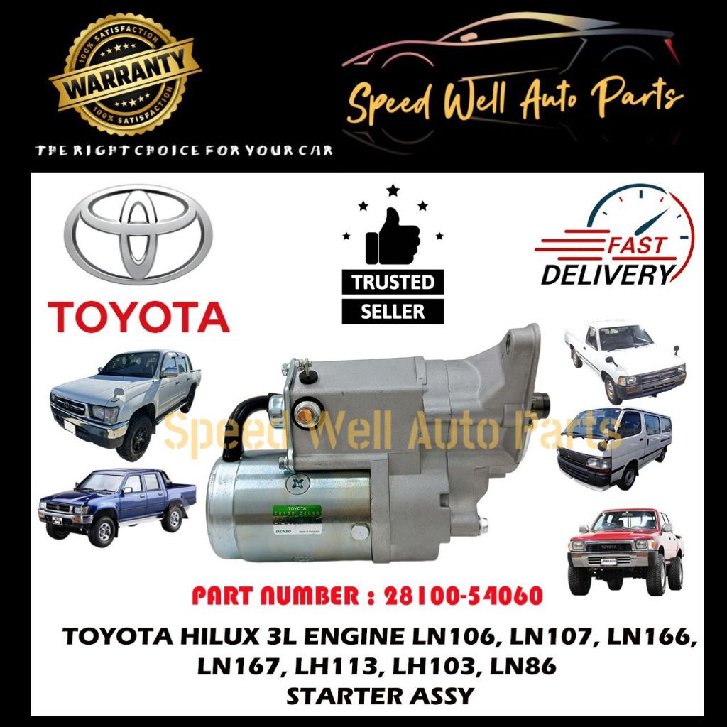 [TOYOTA STARTER] TOYOTA HILUX 3L ENGINE LN106, LN107, LN166, LN167 ...