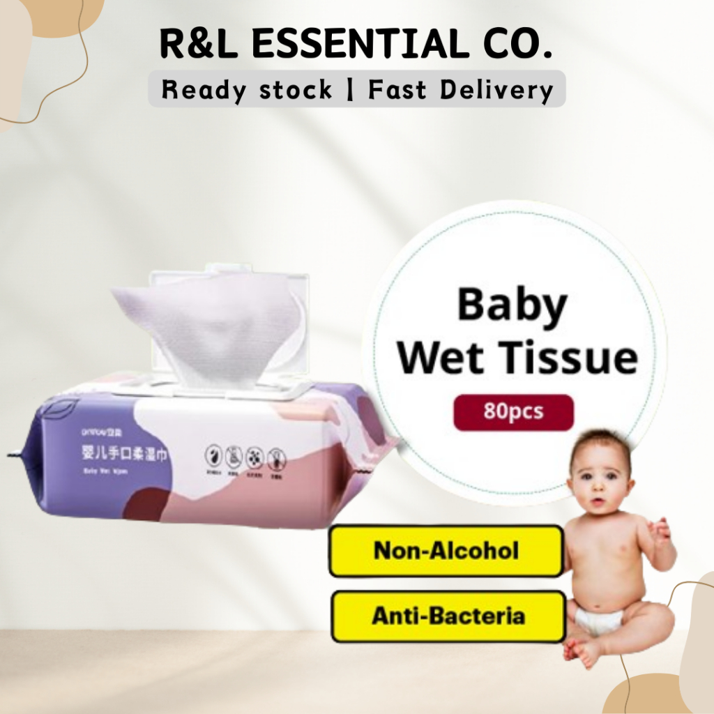 [80pcs Baby Wet Wipes] 80pcs Non-Alcohol Premium Baby Wet Wipes Tisu ...