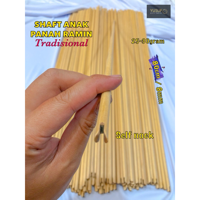 YUSUF 3pcs Shaft Anak Panah Kayu Ramin Tradisional Arrow Wood Horsebow ...