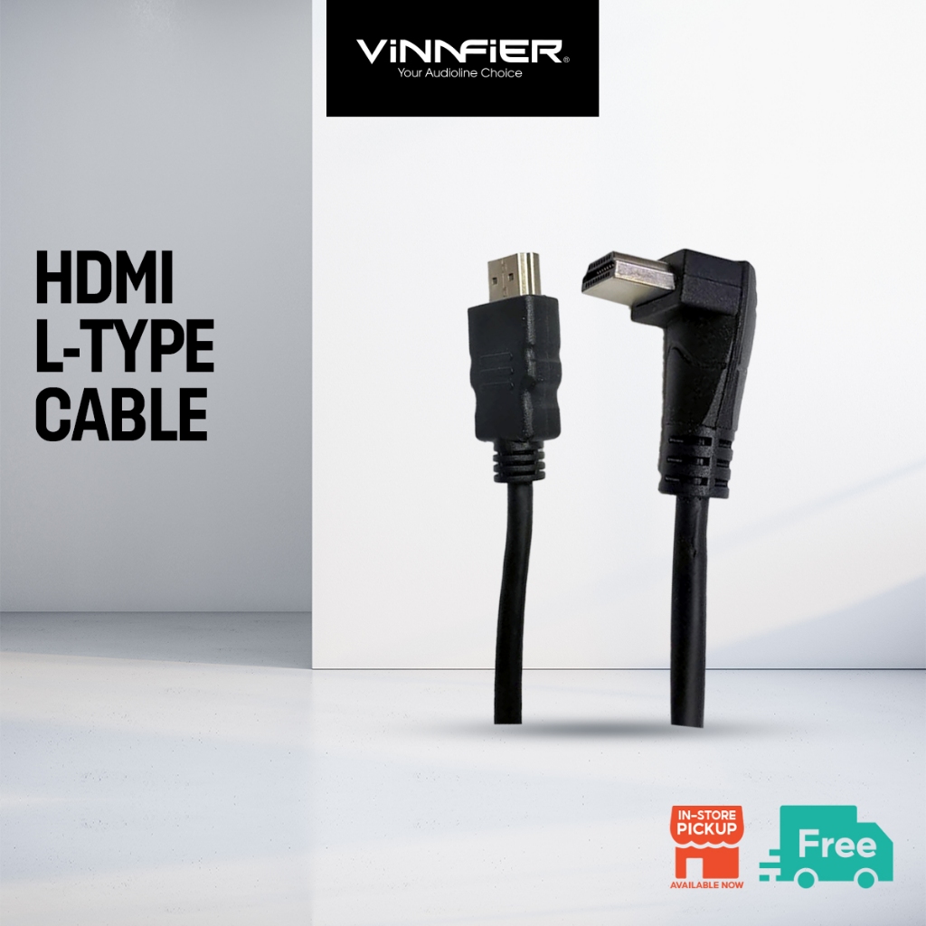 Vinnfier HDMI L Type Cable (1.5M) | Shopee Malaysia