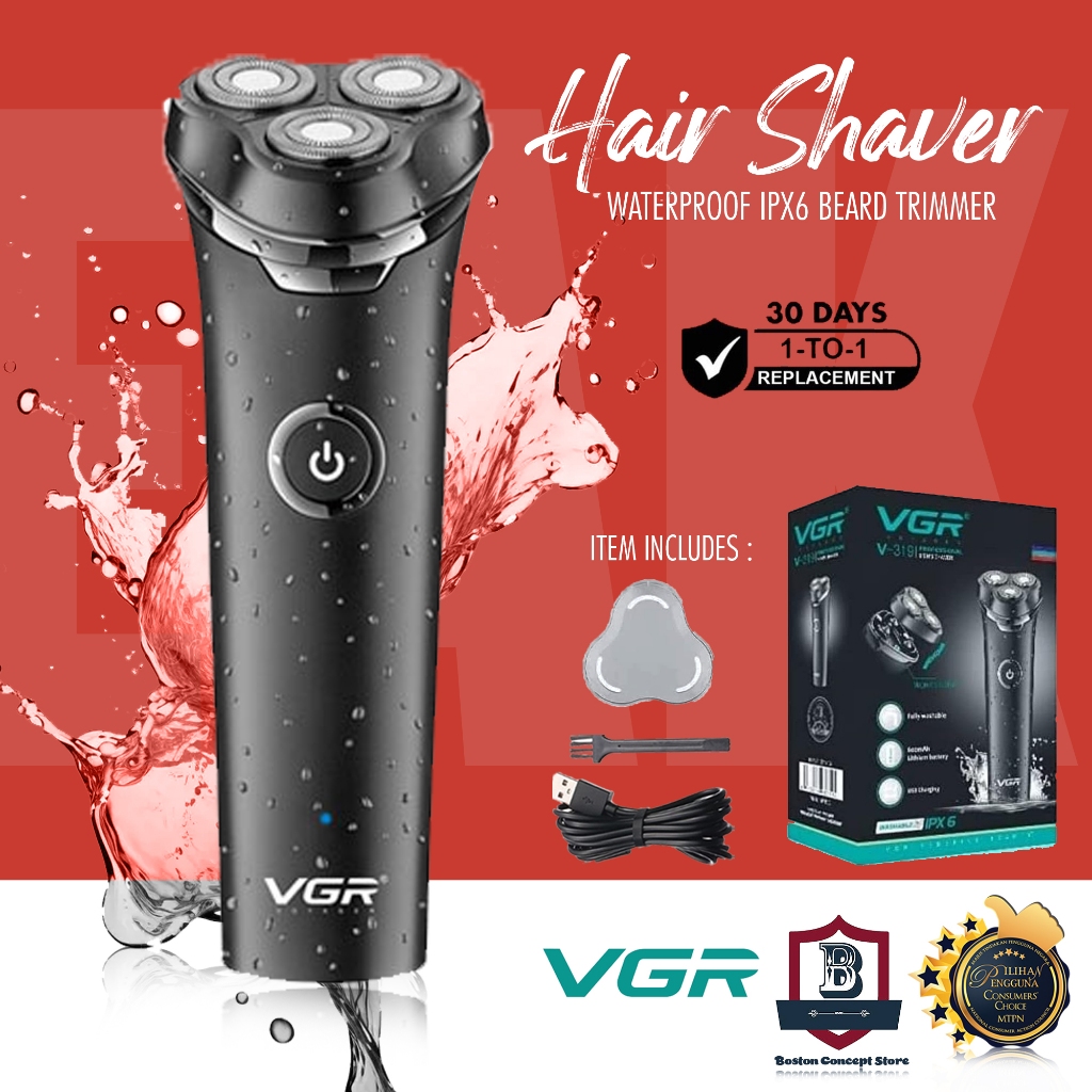 VGR Waterproof 3 Rotary Blade Shaver Three Head Shaver Men's Shaver ...